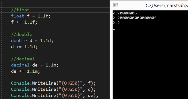 C#基礎 關於float、double、decimal 浮點計算精度問題 - 東湊西學ASP.NET MVC的Mars