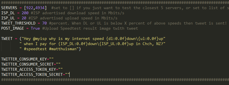 Python ISP Speed Twitter Bot