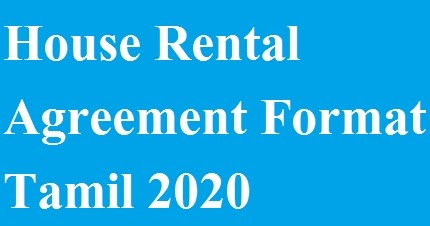 House Rental Agreement Format in Tamil 2020