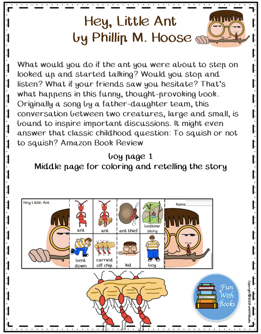 HEY, LITTLE ANT BOOK CRAFT ~ Book Units by Lynn