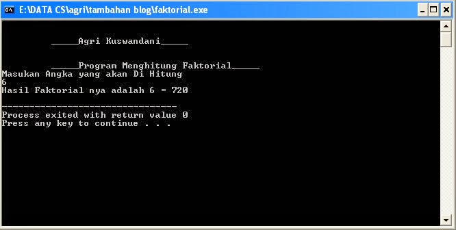 Program Menghitung Faktorial (Dev C++) - Koropak Programming