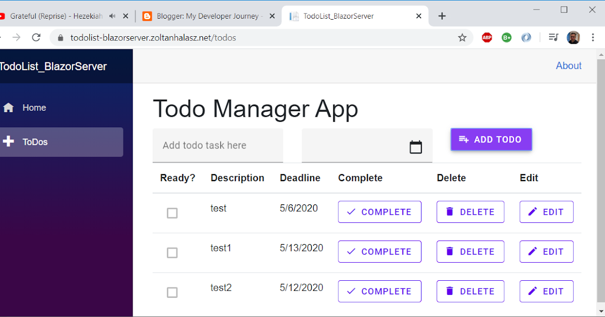 My Developer Journey: Simple Todo App with Blazor Server and Material Blazor