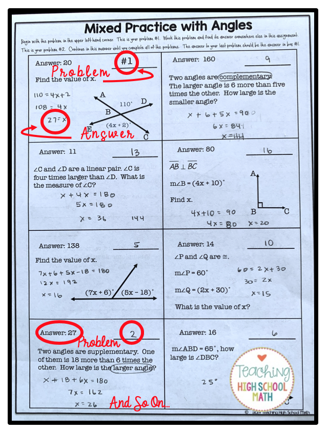 A Scavenger Hunt in Your Seat (and a FREEBIE!) | Teaching High School Math
