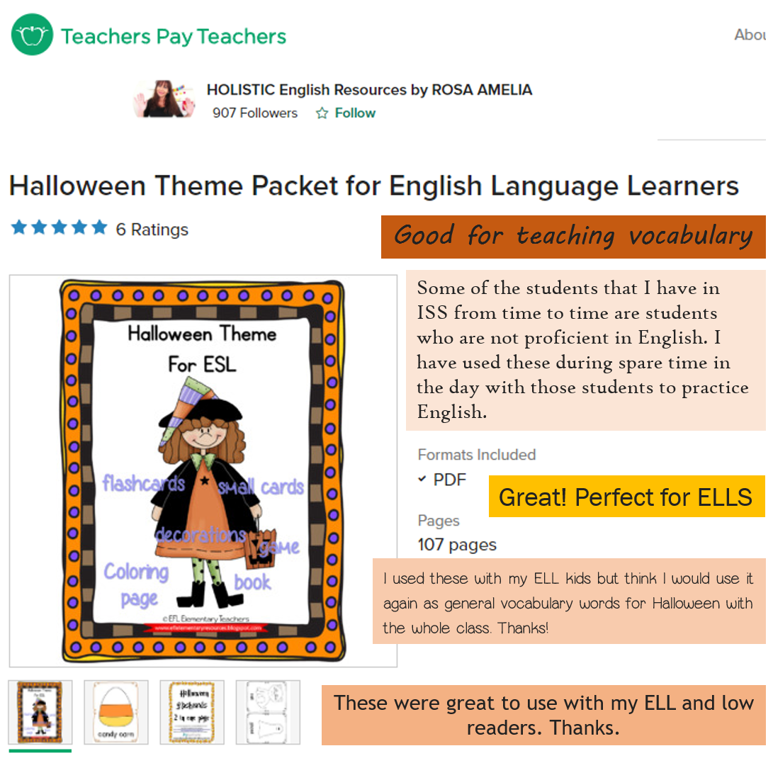 ESL/EFL Preschool Teachers: Halloween Unit Resources for Kindergarten ...
