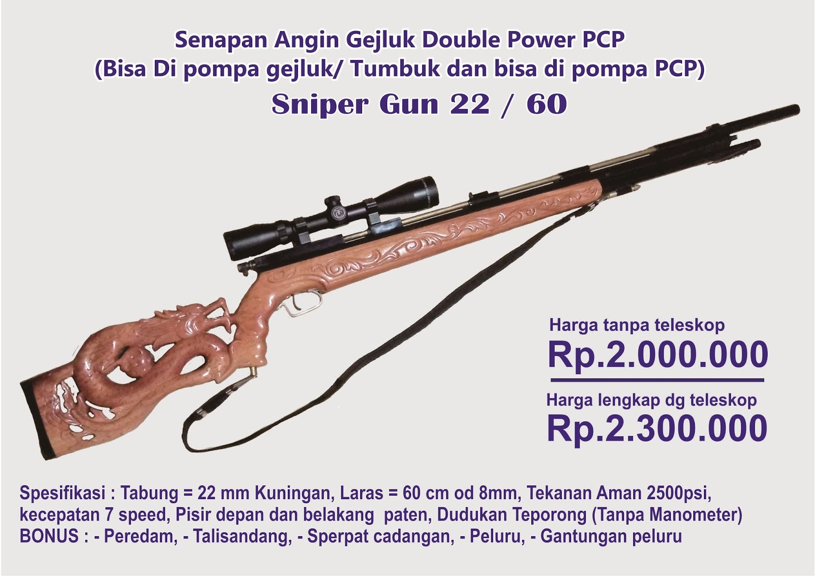 WA 0822 43 080909 Jual Senapan Angin Gejluk Double Power PCP Tebing ...