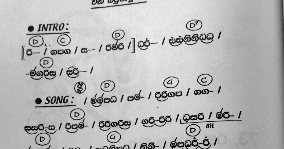 Sinhala Notation , Sinhala Piano Notes , Sinhala Keyboard Notations