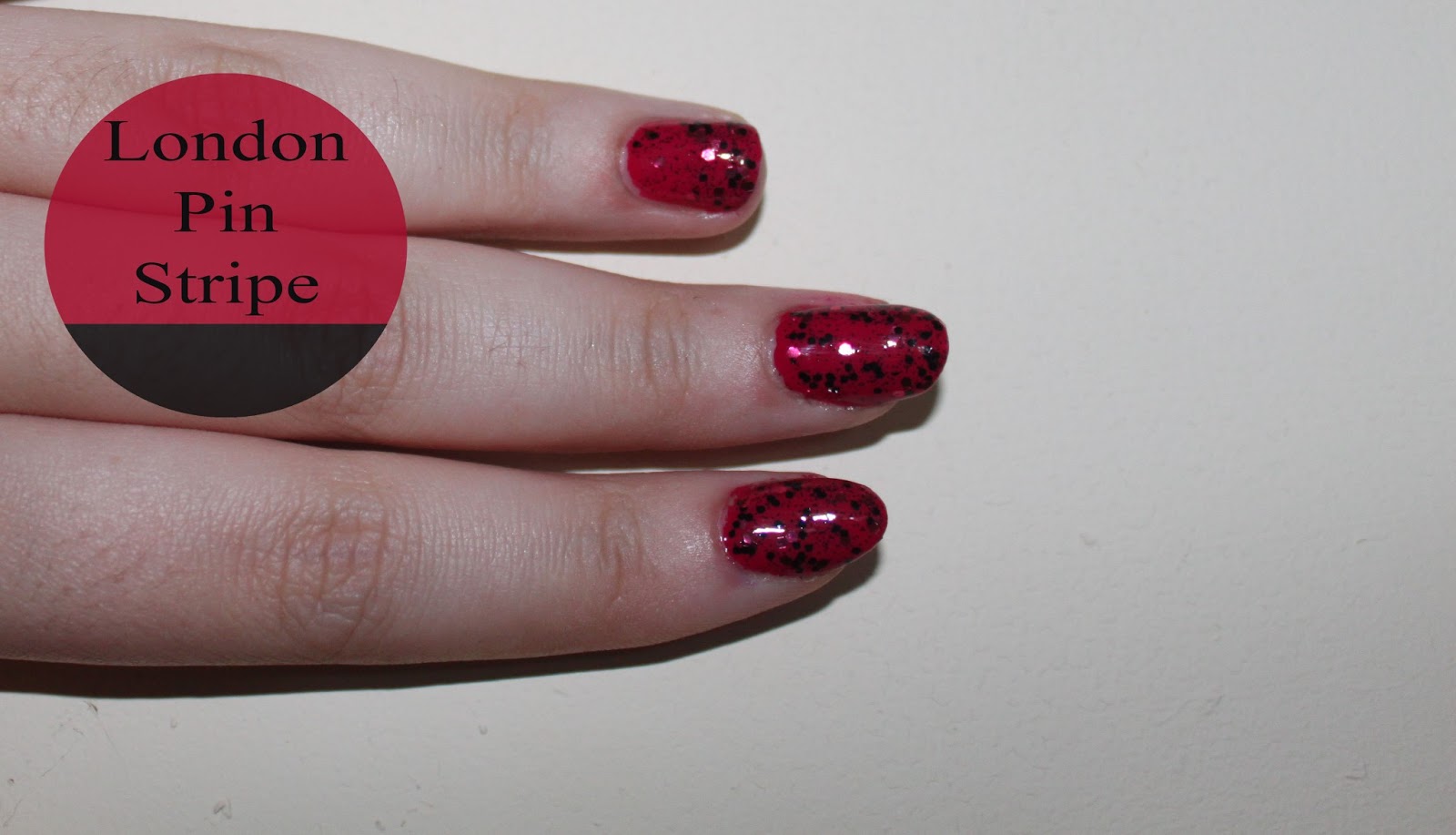 Red Ruby glitter swatch | London Pin Stripe