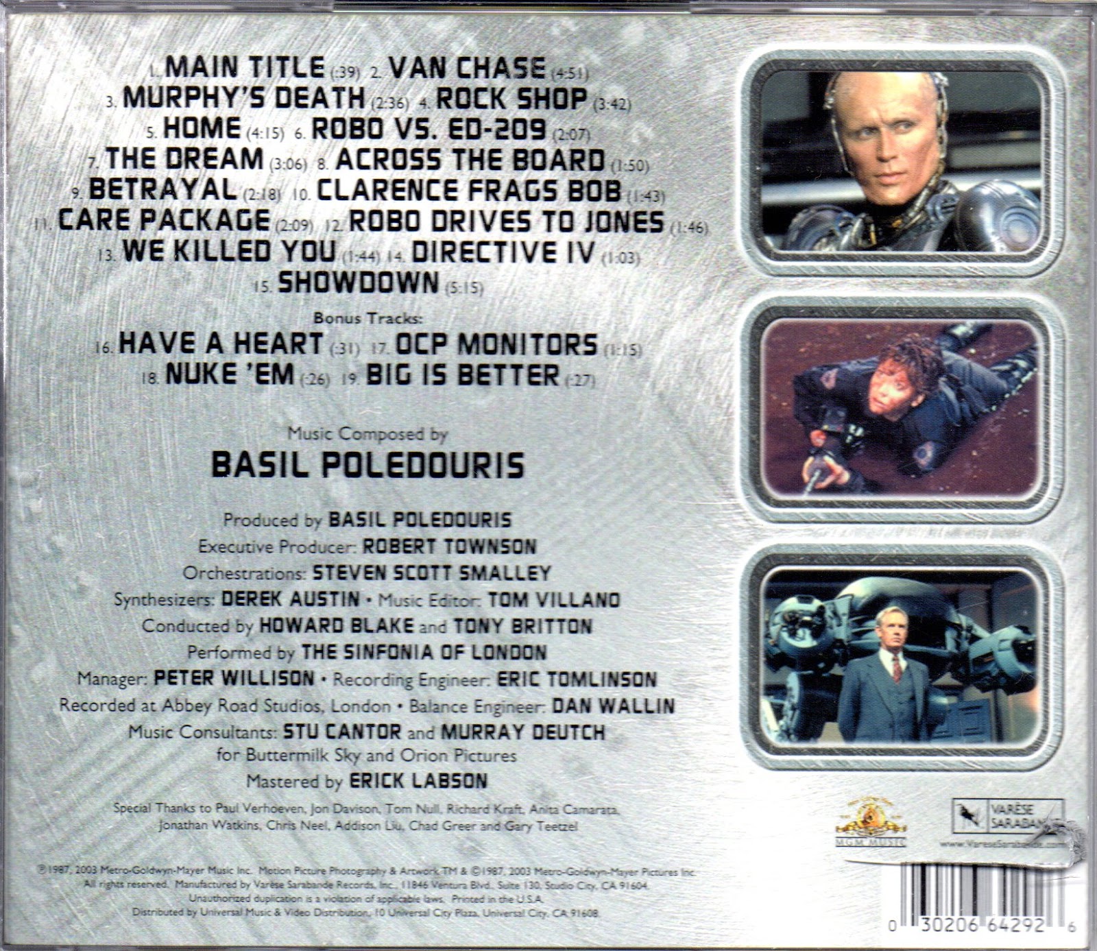 soundtrack heaven: Robocop...original motion picture soundtrack..music ...