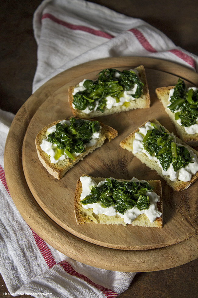 Crostoni con burrata e cime di rapa - La cucina spontanea - ricette ...