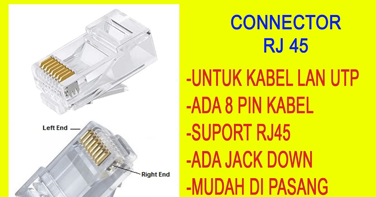 CONECTOR RJ45 CONNECTOR SATUAN KONEKTOR RJ 45 JARINGAN CONNECT ...