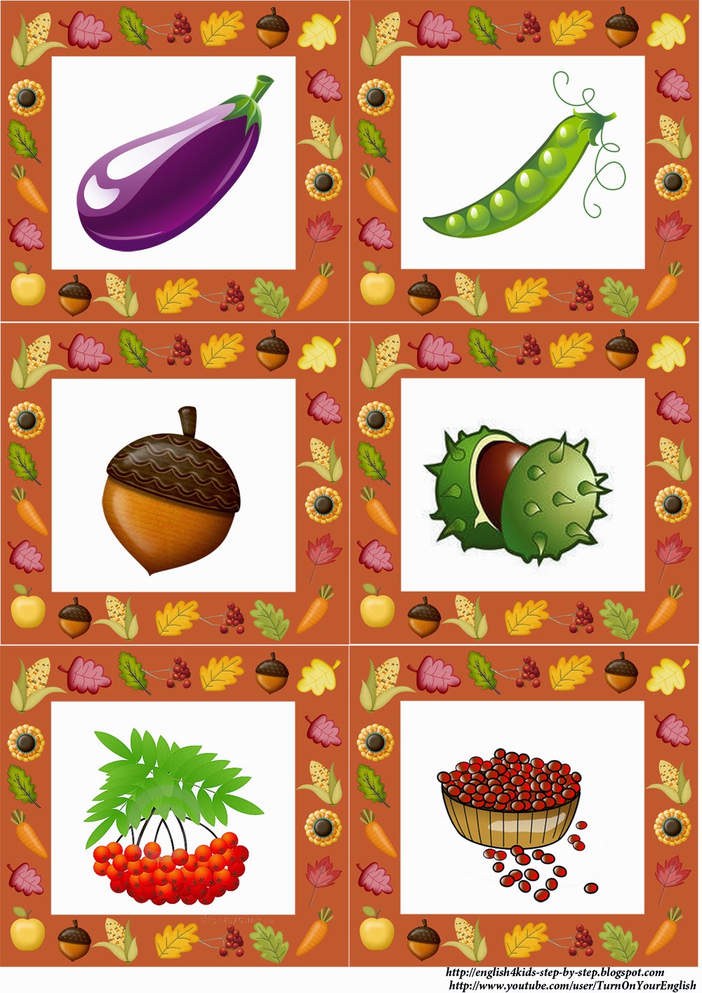Fall / Autumn Flashcards and Vocabulary Cards