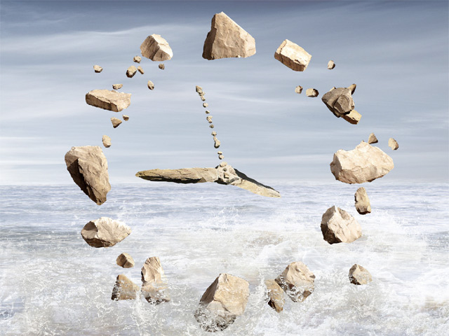 Gravity Free Clock screensaver ~ Hampix