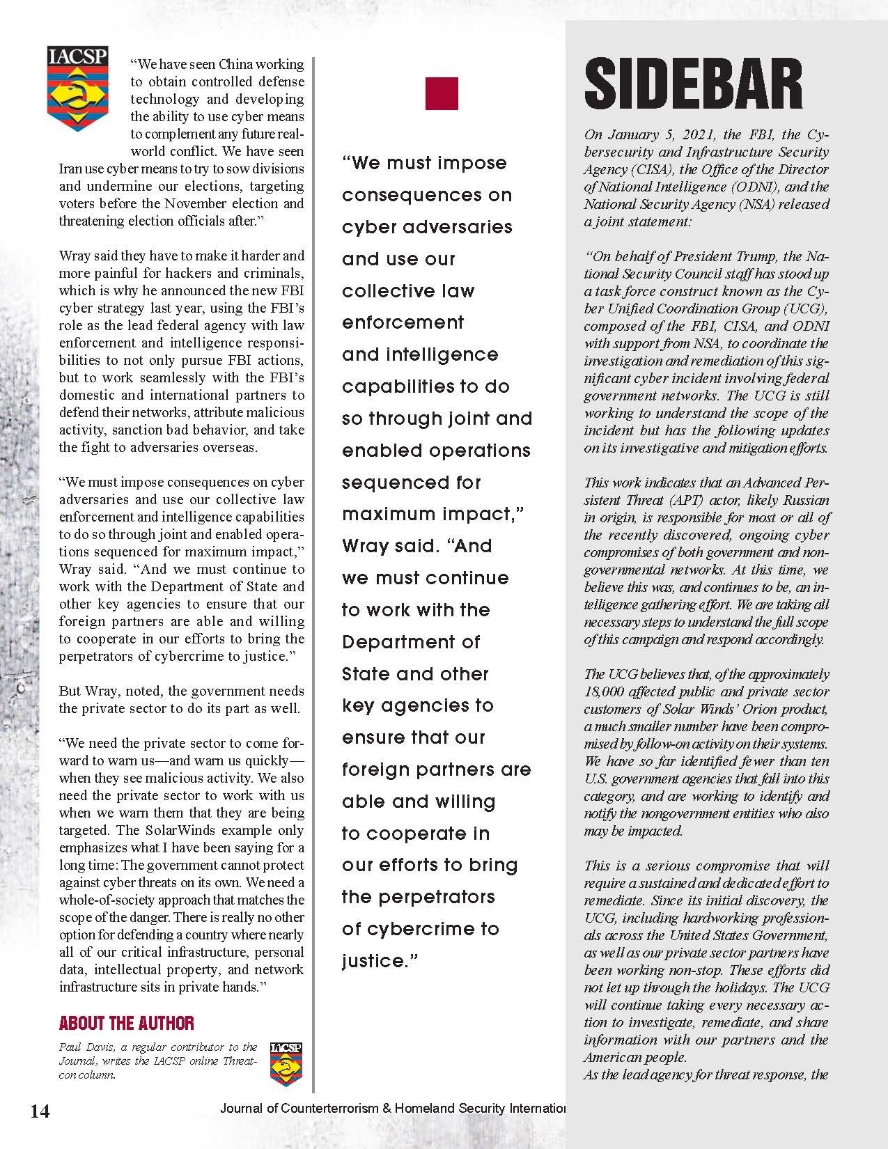 Paul Davis On Crime: My Counterterrorism Magazine Piece On SolarWinds ...