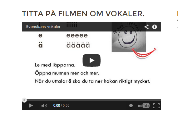 Svenska För Invandrare kurs C och D: Uttal