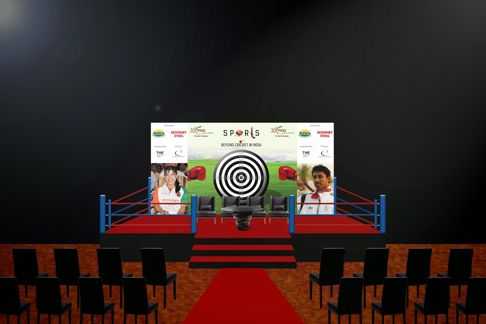 Ashish Desk: Stage Design for the event Sports Beyond Cricket In India