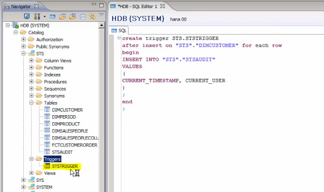 SAP HANA Expert: Trigger in SAP HANA