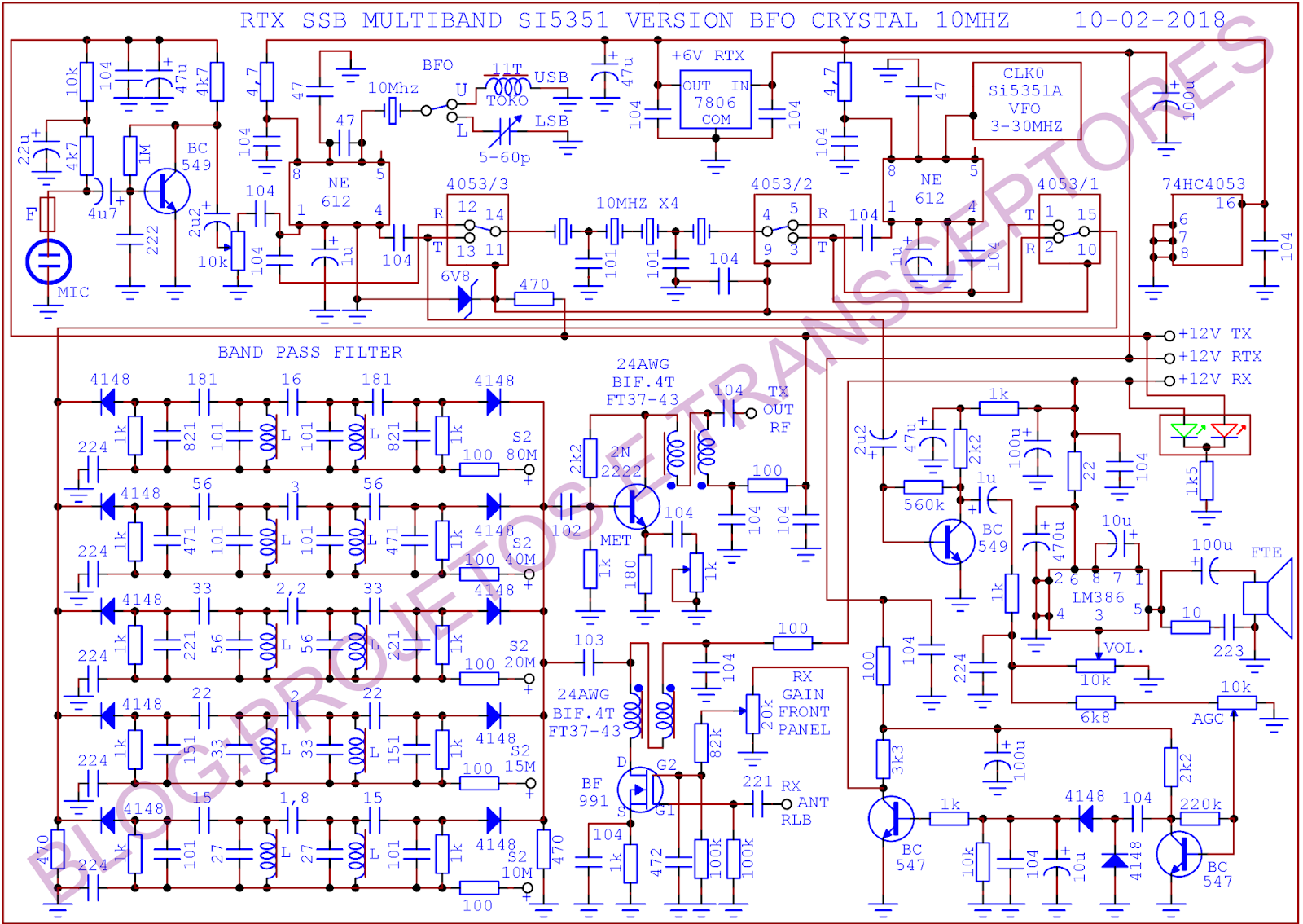 Projetos e Transceptores.: Transceptor SSB 5 bandas VFO BFO SI5351 ...