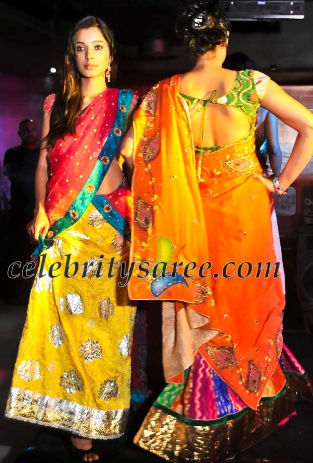 Backless Blouses with Half Saris - Saree Blouse Patterns
