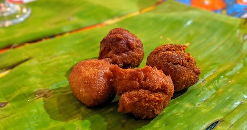 Mikate, sweetened fried dough.