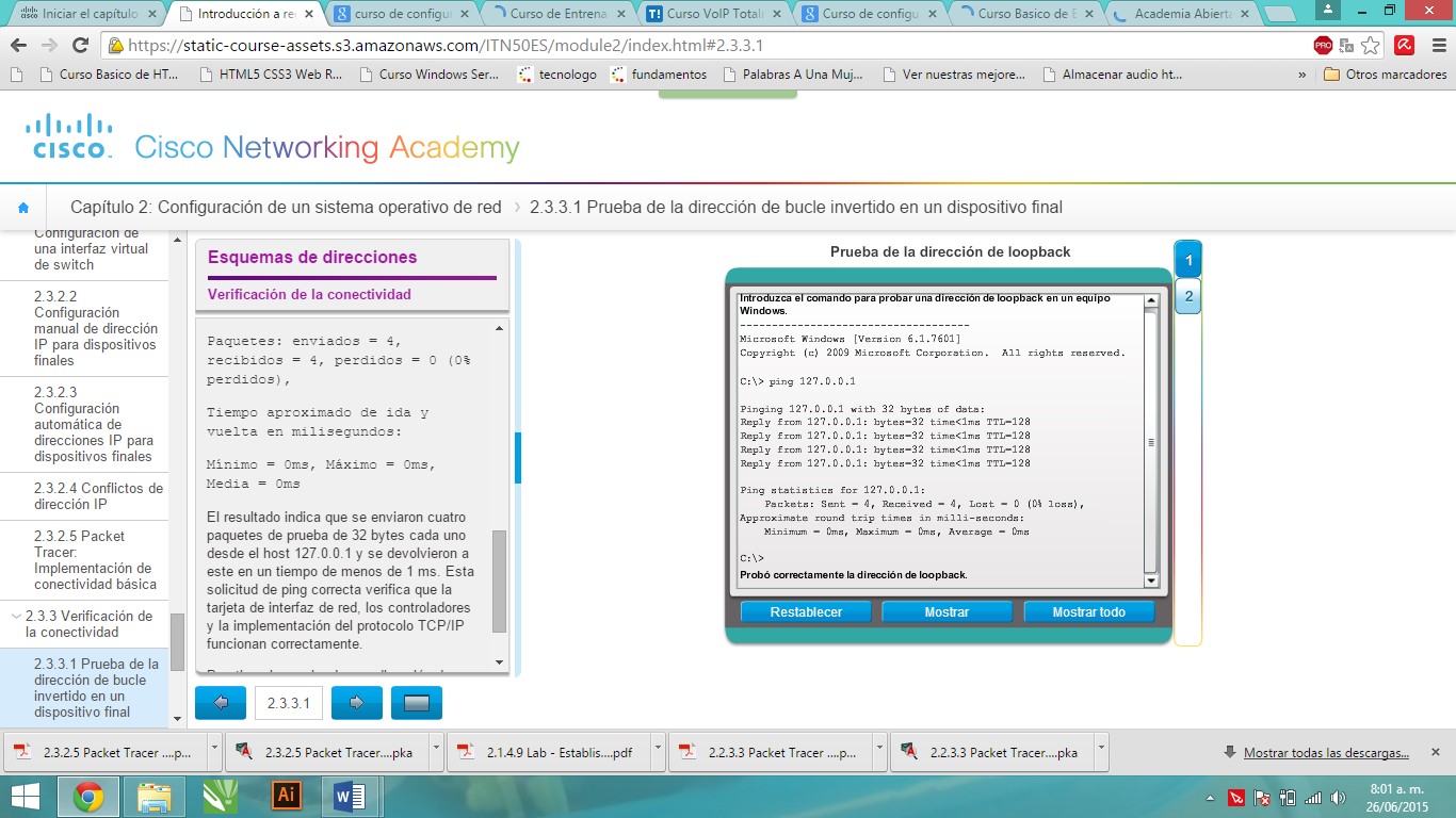 CISCO CCNA 1 v5.0: 2.3.3.1 Laboratorio