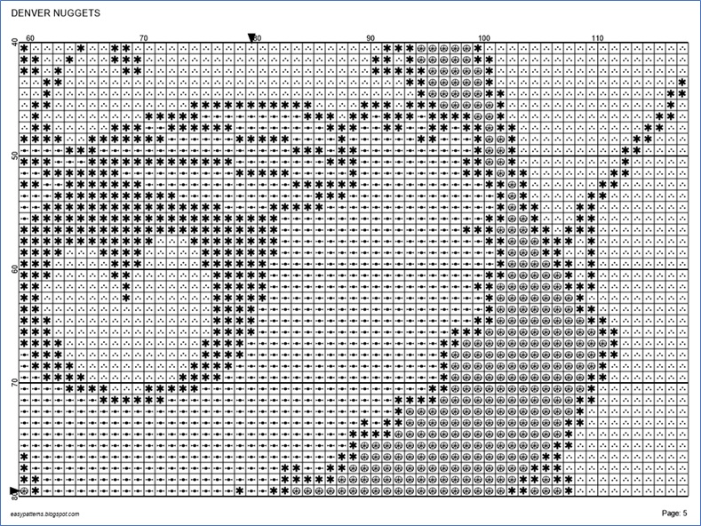EASY PATTERNS: Denver Nuggets cross-stitch pattern