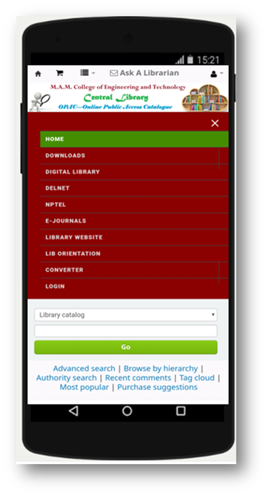 How to Create Mobile Responsive Drop down Menu in Koha OPAC.