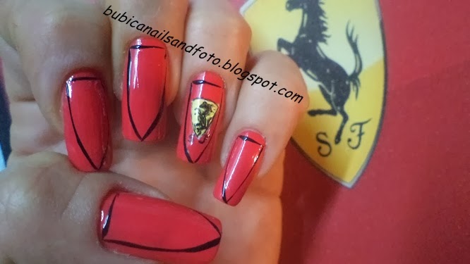 simple nails: 291 Scuderia Ferrari nail art FERRARI