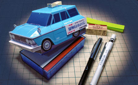 Japanese Loudspeaker Van Papercraft | Paperized Crafts