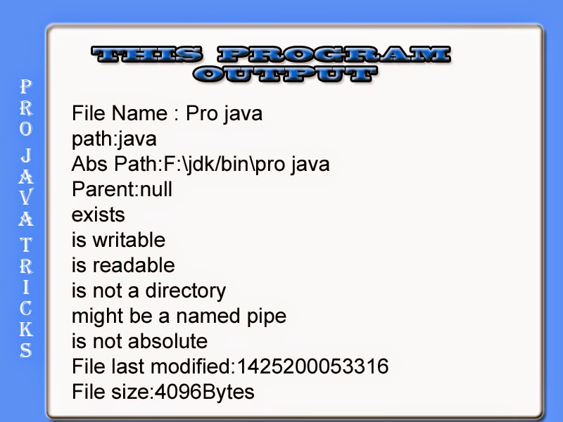Tutorial On File Class In Java ~ Projavatricks