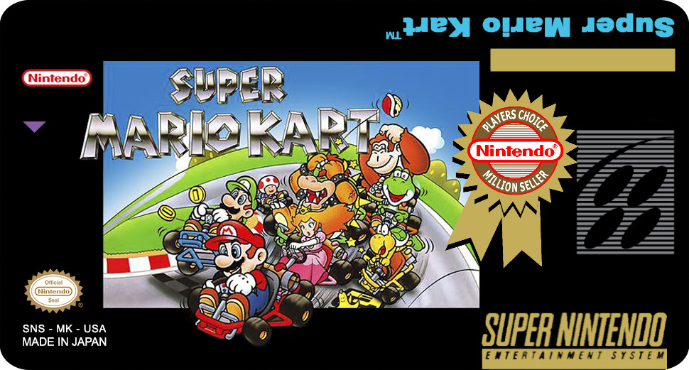 Super Nintendo Labels: Mario Kart Million Seller (EUA/Playtronic)