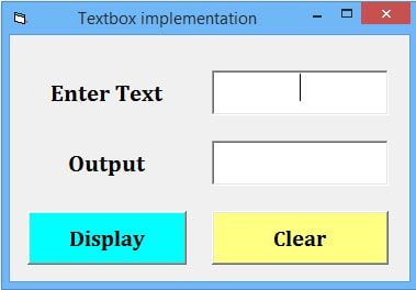 How to implement textbox in visual basic 6.0