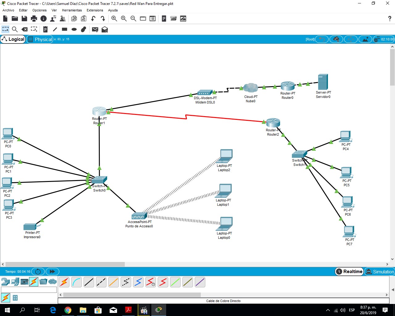 Ugma Informática 9mo Semestre: DIAGRAMA DE RED EN CISCO PACKET TRACER Ugma Informática 9mo Semestre: DIAGRAMA DE RED EN CISCO PACKET TRACER