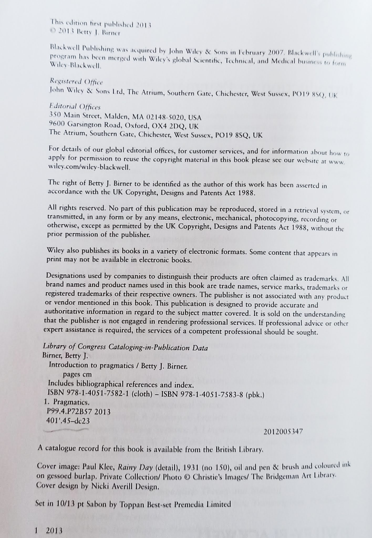 भाषा और भाषा प्रौद्योगिकी: Introduction to Pragmatics : Betty J. Birner