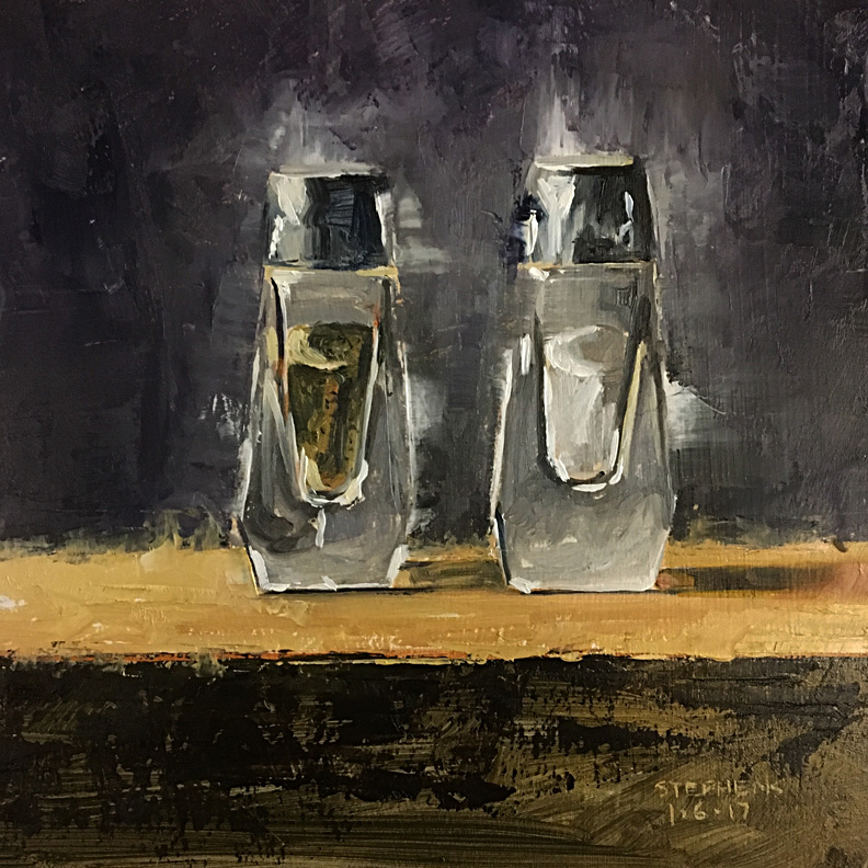 Daily Painting: Salt and Pepper shakers #10 7x7