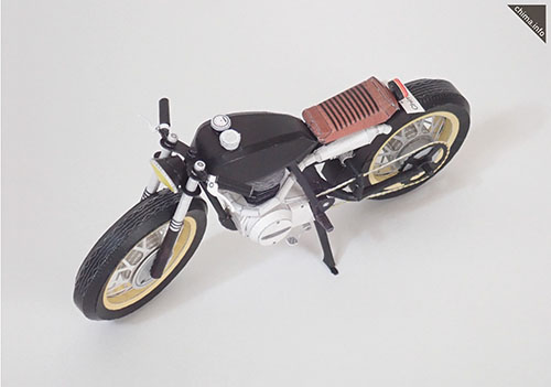 Single Cylinder Motorcycle Paper Model | Paperized Crafts