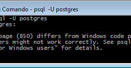 Dicas Sql: WARNING: Console code page (850) differs from Windows code ...