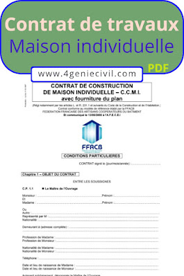 Contrat de travaux de construction d'une maison individuel