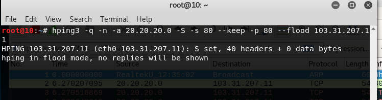 DDOS Attack Menggunakan HPING3