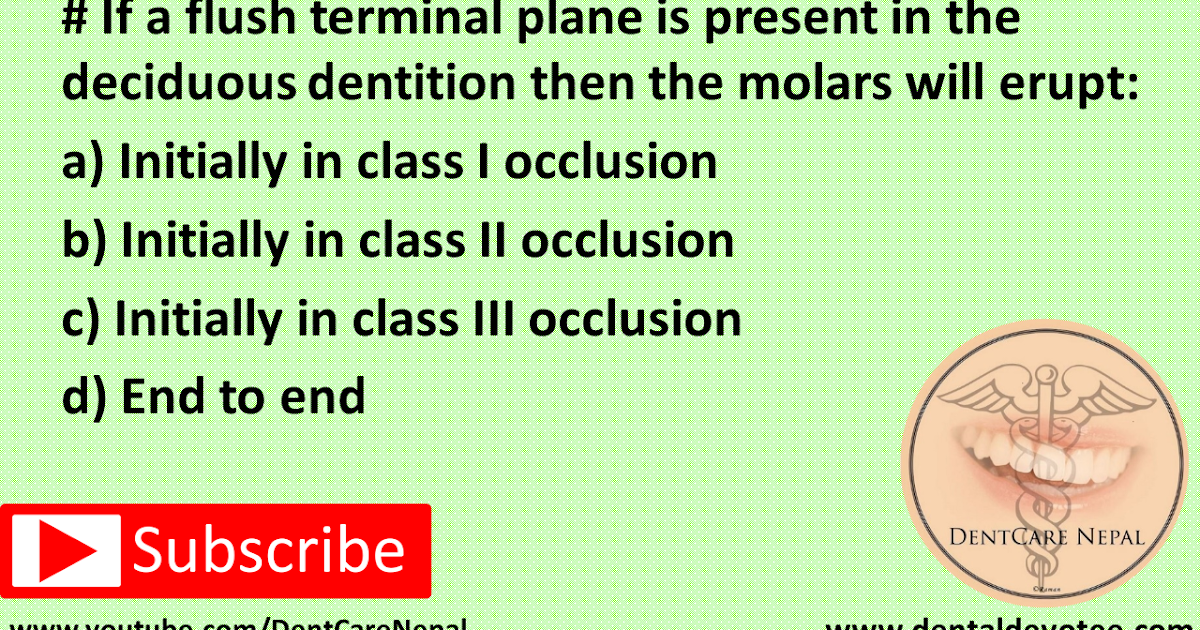 Dentosphere : World of Dentistry: Flush Terminal Plane