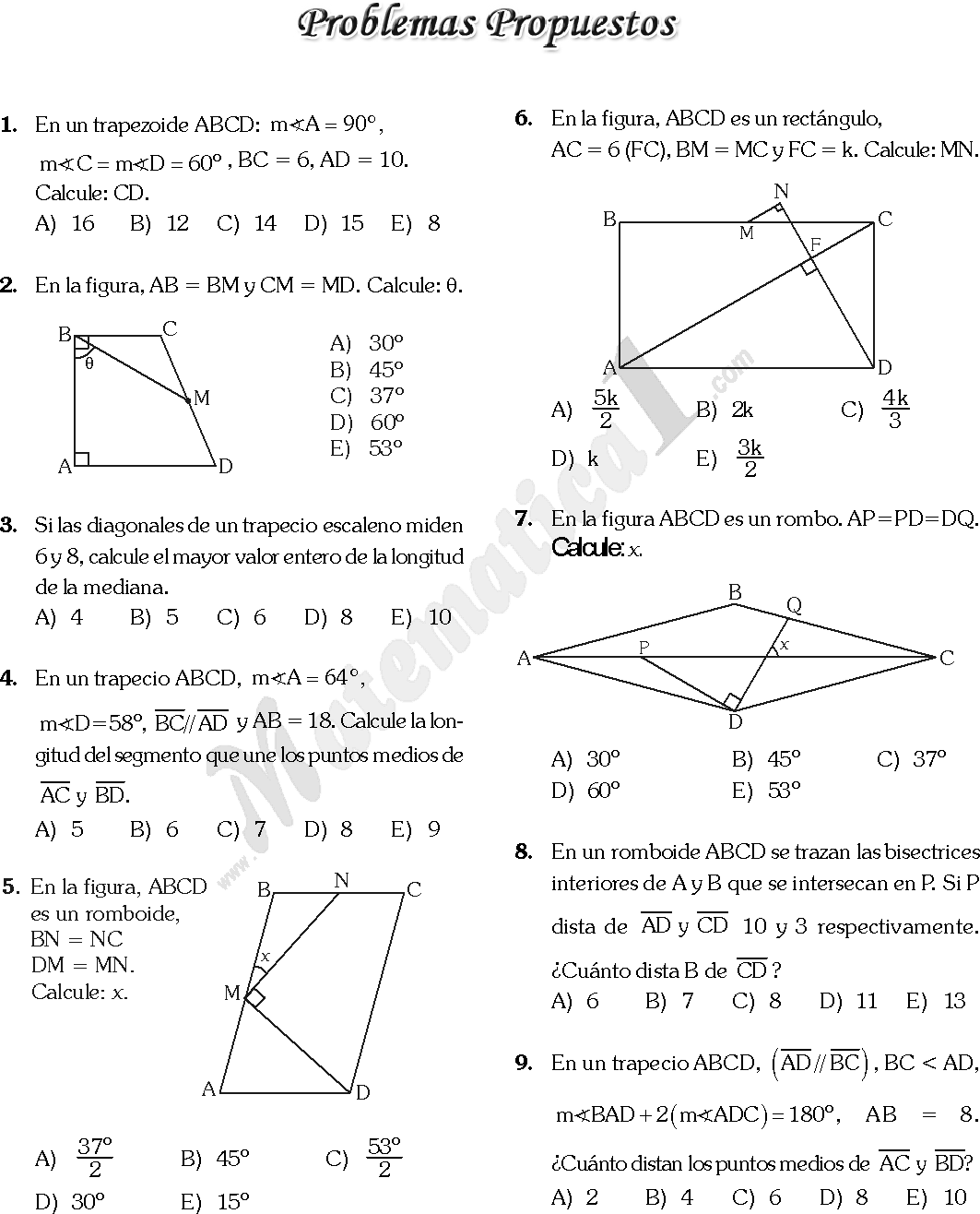CUADRILATEROS EJERCICIOS RESUELTOS PDF