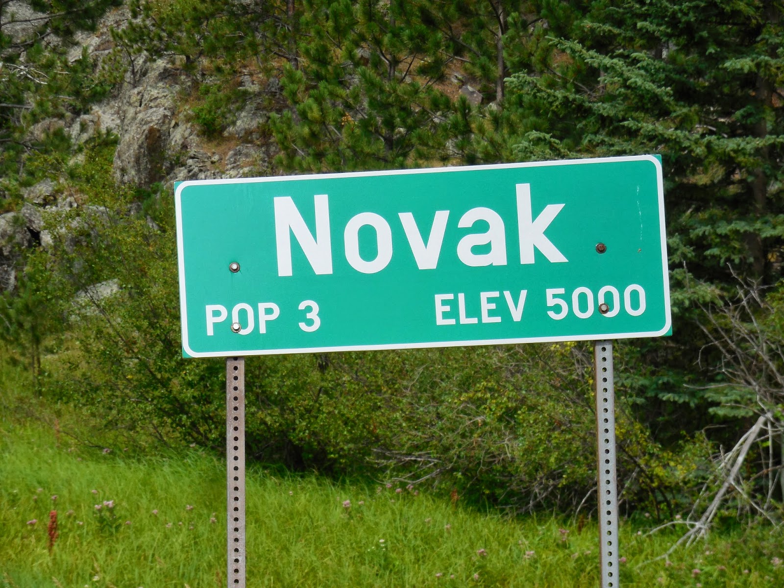 Ray's Motorcycle Diary: Famous Road Signs, Novak, South Dakota