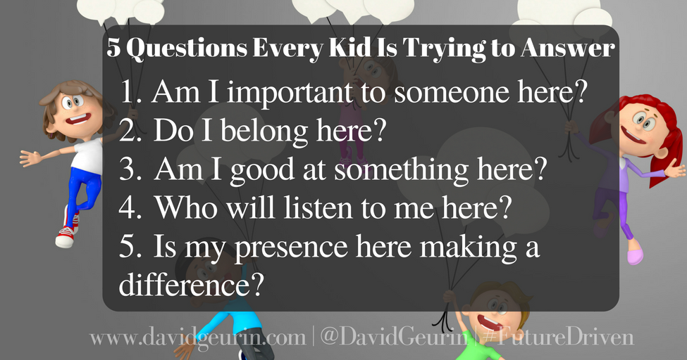 The @DavidGeurin Blog: 5 Questions Every Kid Is Trying to Answer