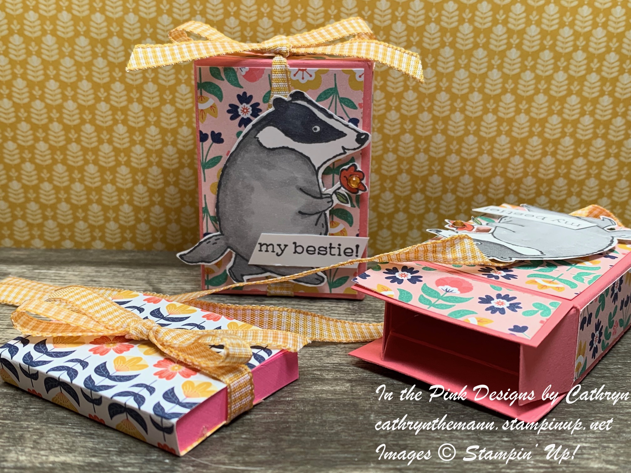 In the Pink, Designs by Cathryn: BADGER BESTIES MINI POST IT NOTE BOX ...