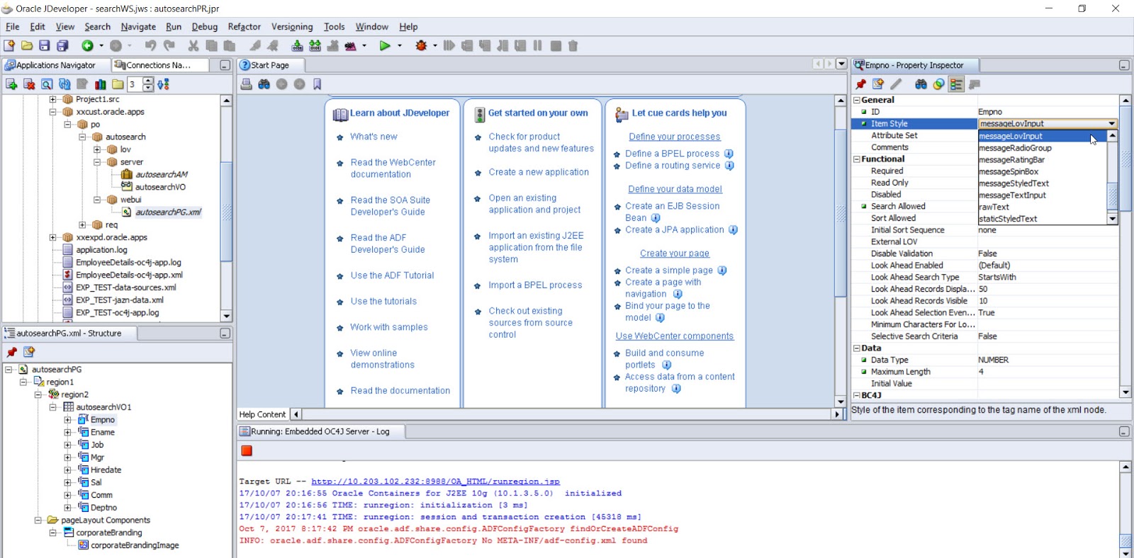 Oracle Application Framework: Internal LOV in OAF
