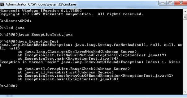 Java: Write a program using try-catch-finally and throw to handle NoSuchMethodException ...