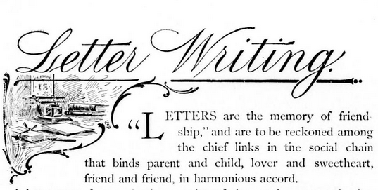 Writers in London in the 1890s: Some Don'ts and Do's for Letter-Writers ...