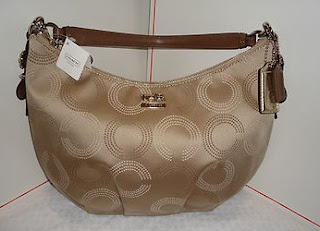 COACH MADISON DOTTED KHAKI HOBO 15929 - Azurebagz