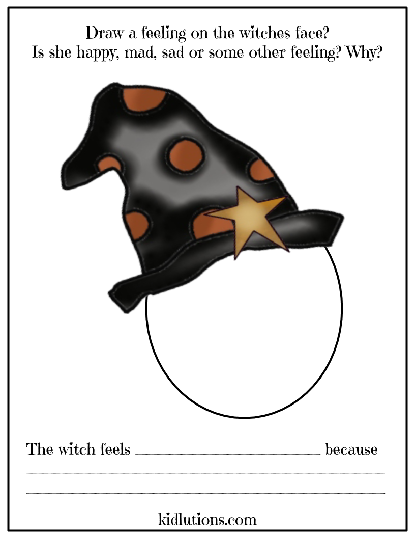 Free Printable: Feelings Face Witch for Halloween