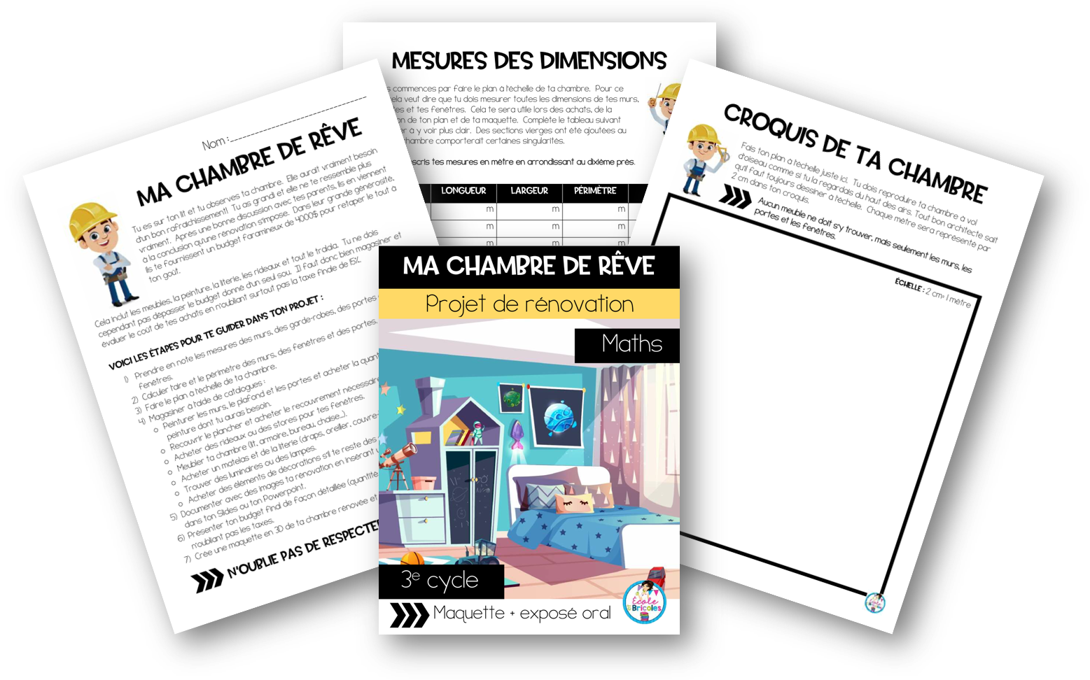 École et bricoles: Projet maths-Ma chambre de rêve