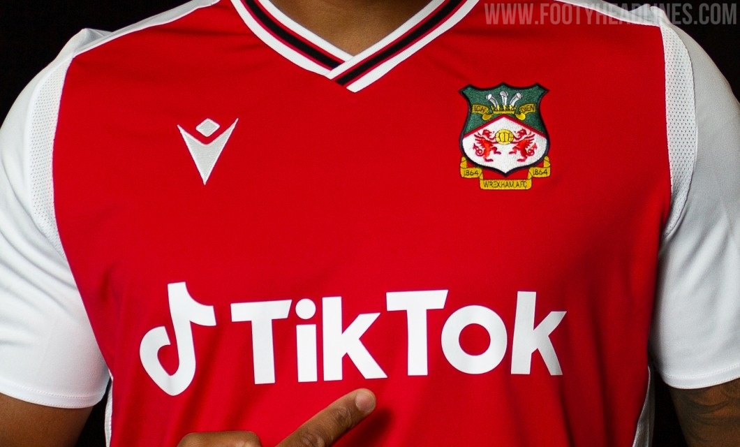 Sponsored By TikTok - Wrexham 21-22 Home & Keeper Kits Released - Footy ...